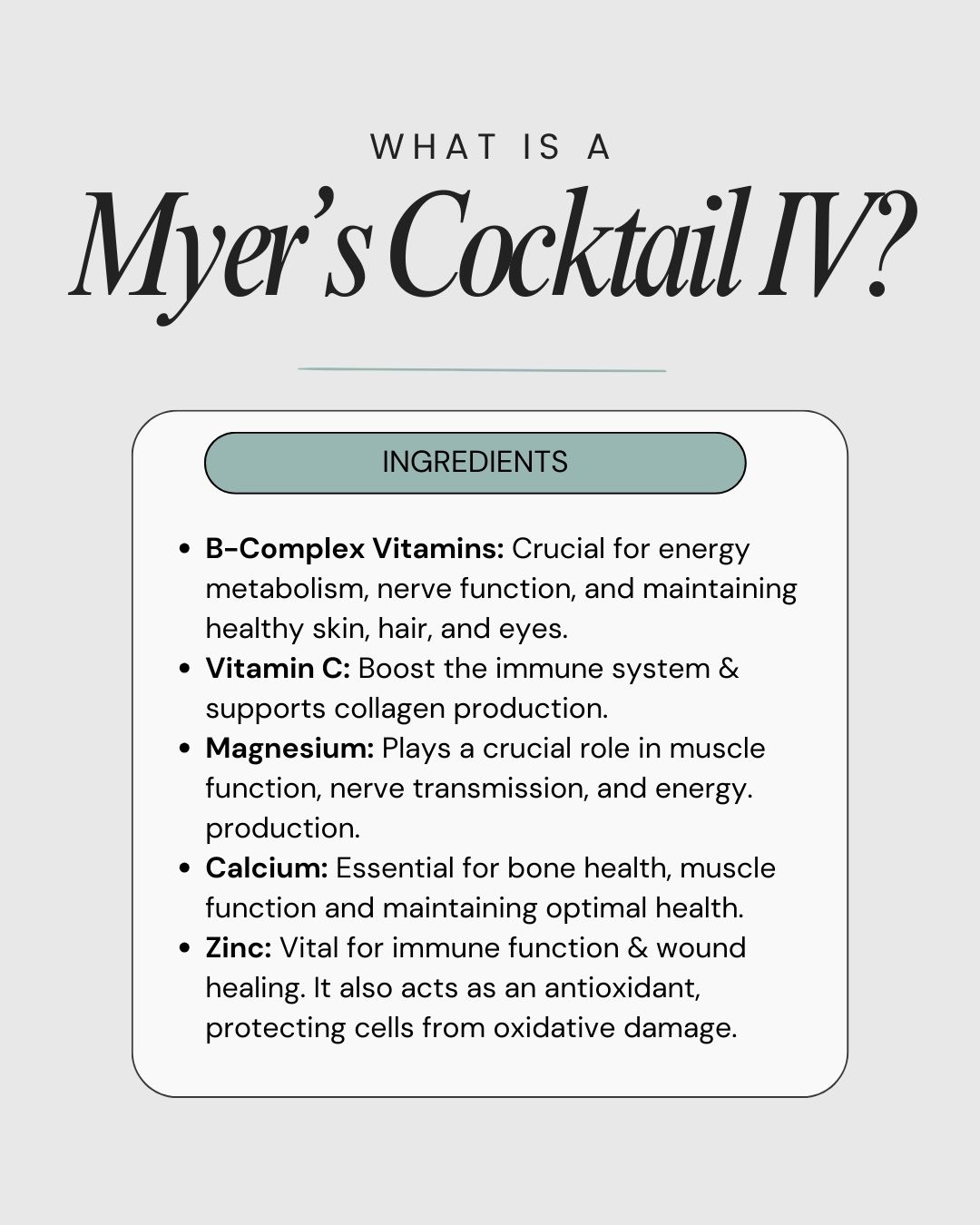 What Is a Myers Cocktail and What Are the Benefits? - Belle Sante ...